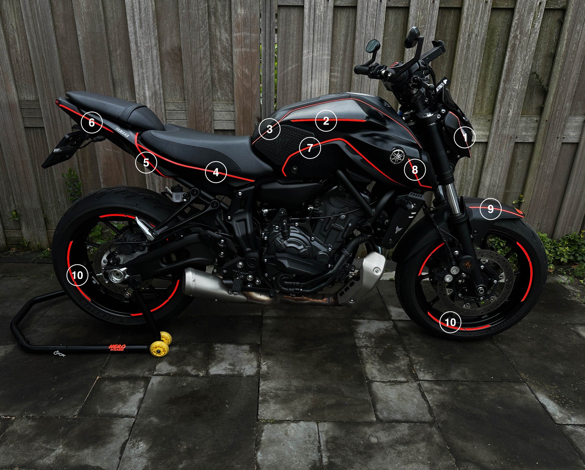 Yamaha MT07 Nero Sticker Set (2021-2024) – Nero Stickers